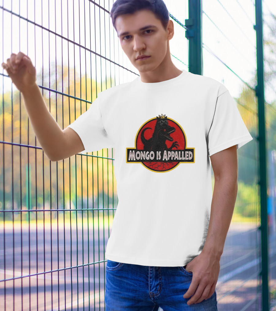 Mongo Is Appalled Dinosaur Crown Sunglasses Red Circle T-Shirt