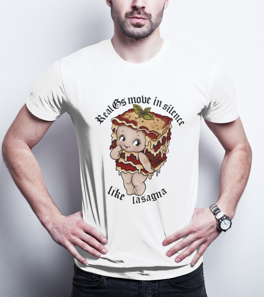 Real Gs Move In Silence Like Lasagna Baby Food Cute Pasta T-Shirt
