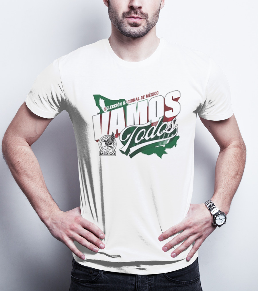 Selección Nacional De México Vamos Todos Map Crest T-Shirt