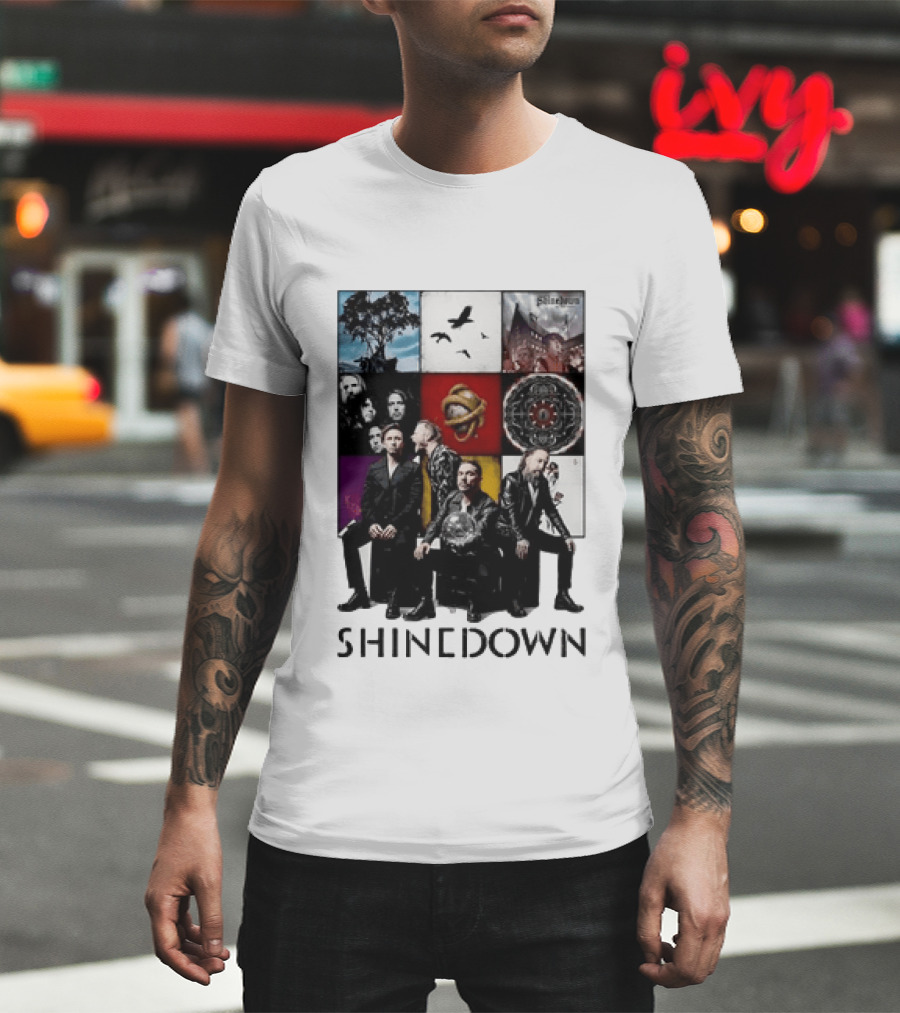 Shinedown Us And Them Album Cover Band Members Collage T-Shirt