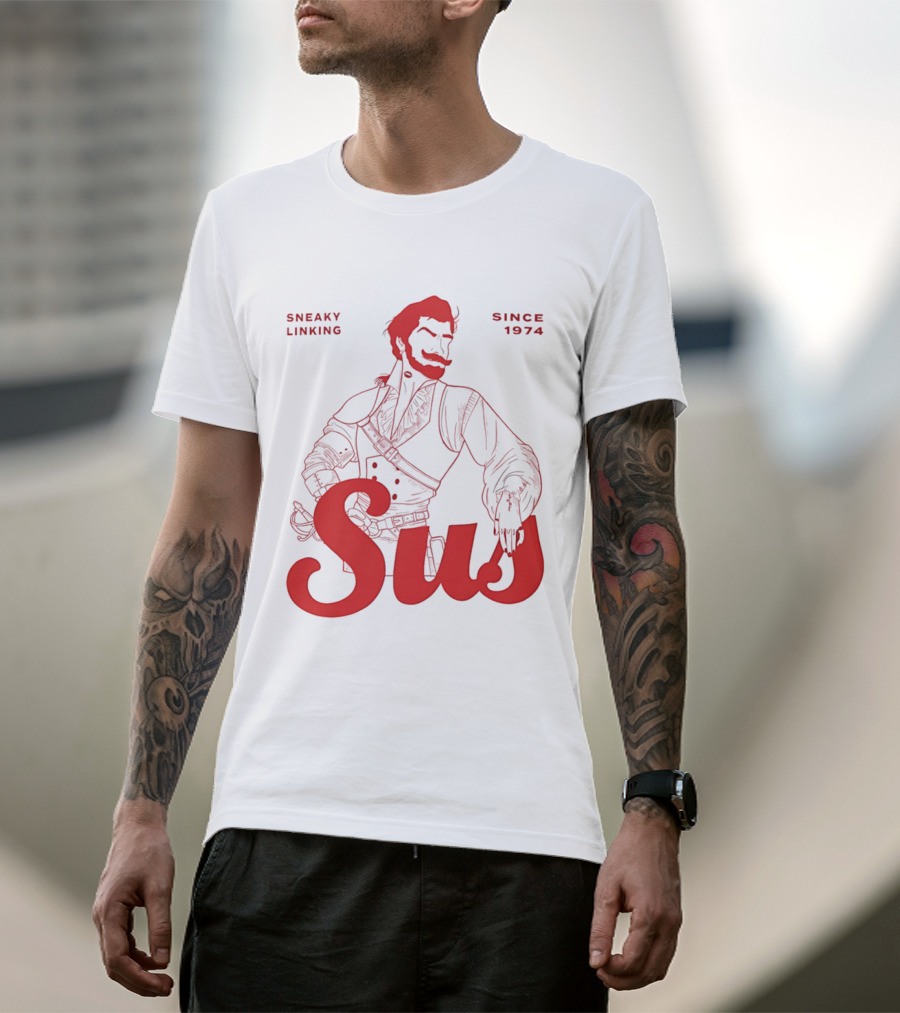 Sneaky Linking Since 1974 Sus Man Red Western T-Shirt