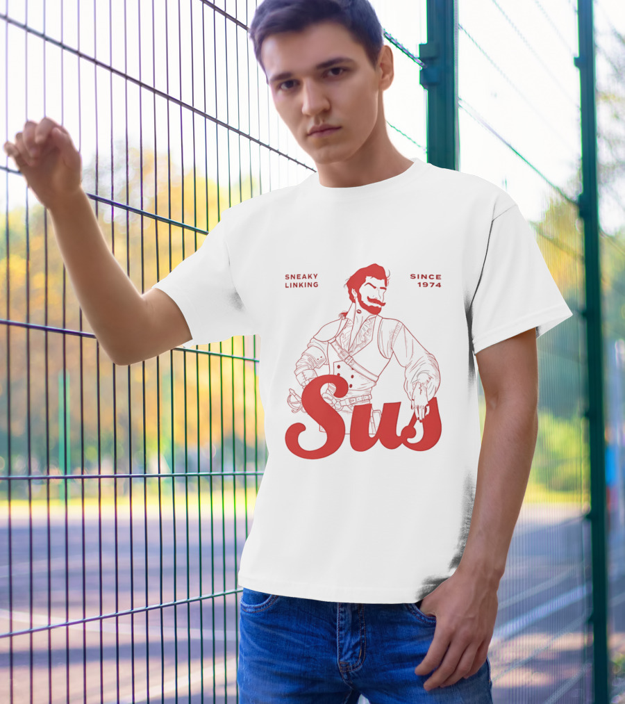 Sneaky Linking Since 1974 Sus Man Red Western T-Shirt