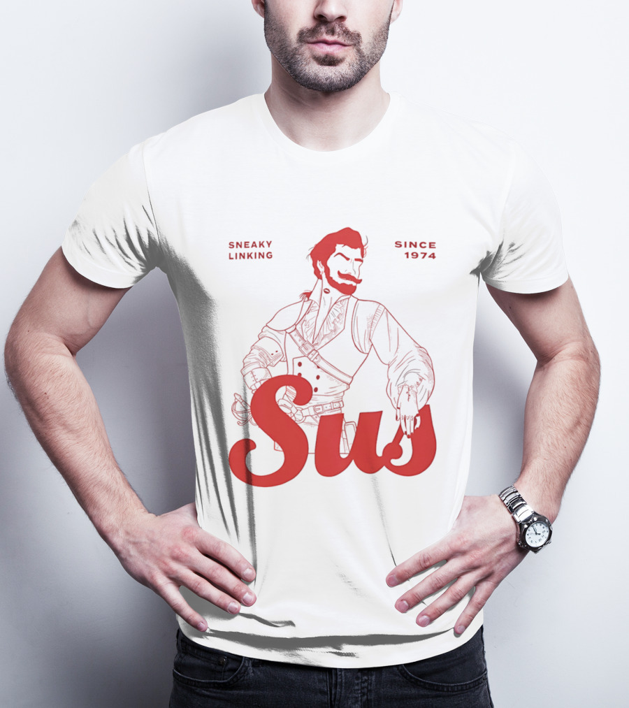 Sneaky Linking Since 1974 Sus Man Red Western T-Shirt