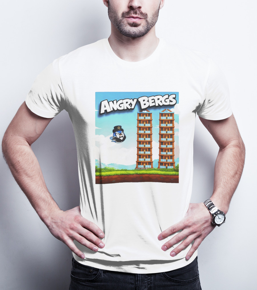 Angry Bergs Funny Parody Building Smash блоки Stack Game T-Shirt