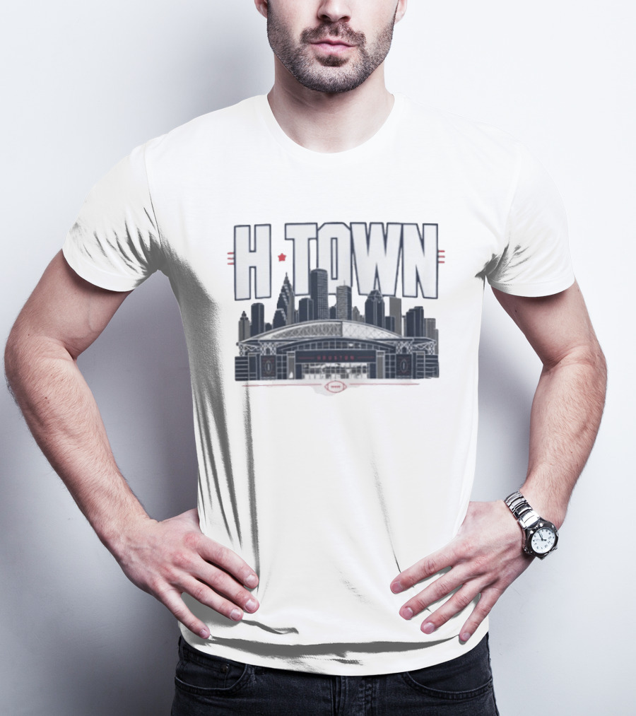 H Town Houston Texas Skyline Football Stadium T-Shirt