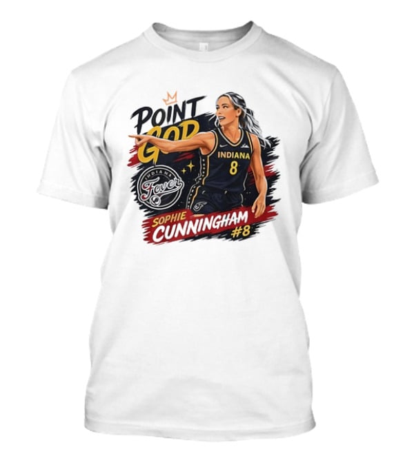 Indiana Fever WNBA Sophie Cunningham Point God #8 Basketball Player Painting T-Shirt