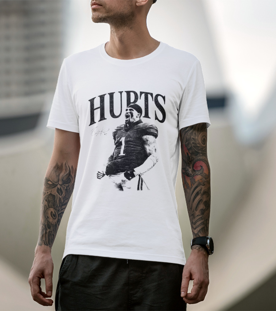 Jalen Hurts Philadelphia Eagles Number One Signature Football Player T-Shirt