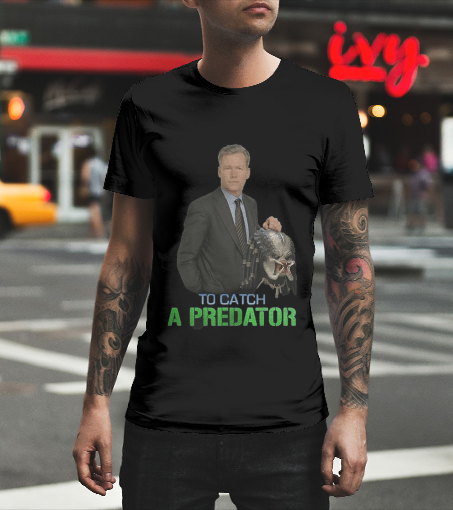 To Catch A Predator Chris Hansen Meme With Predator Mask T-Shirt