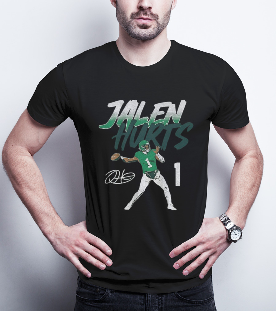 Jalen Hurts Philadelphia Football Player Number 1 Pose T-Shirt