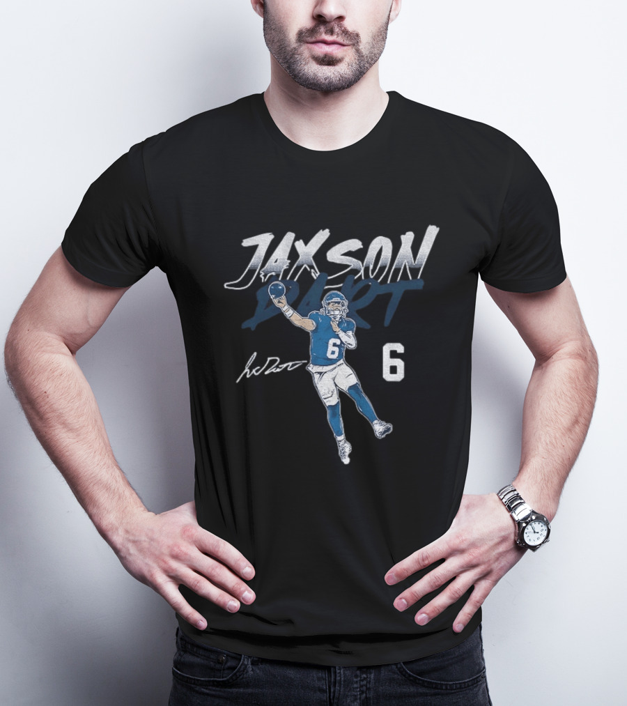 Jaxson Dart New York Giants Quarterback Number 6 Football Player T-Shirt