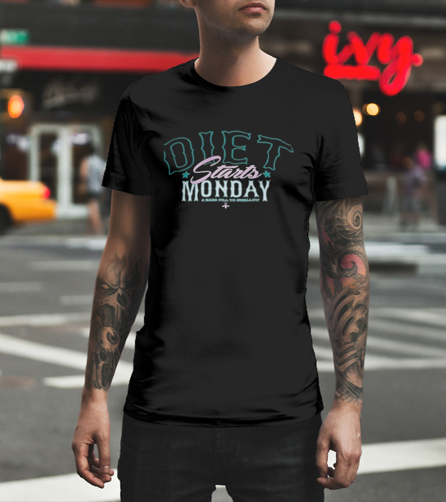 Diet Starts Monday Jumbo Colorful T-Shirt