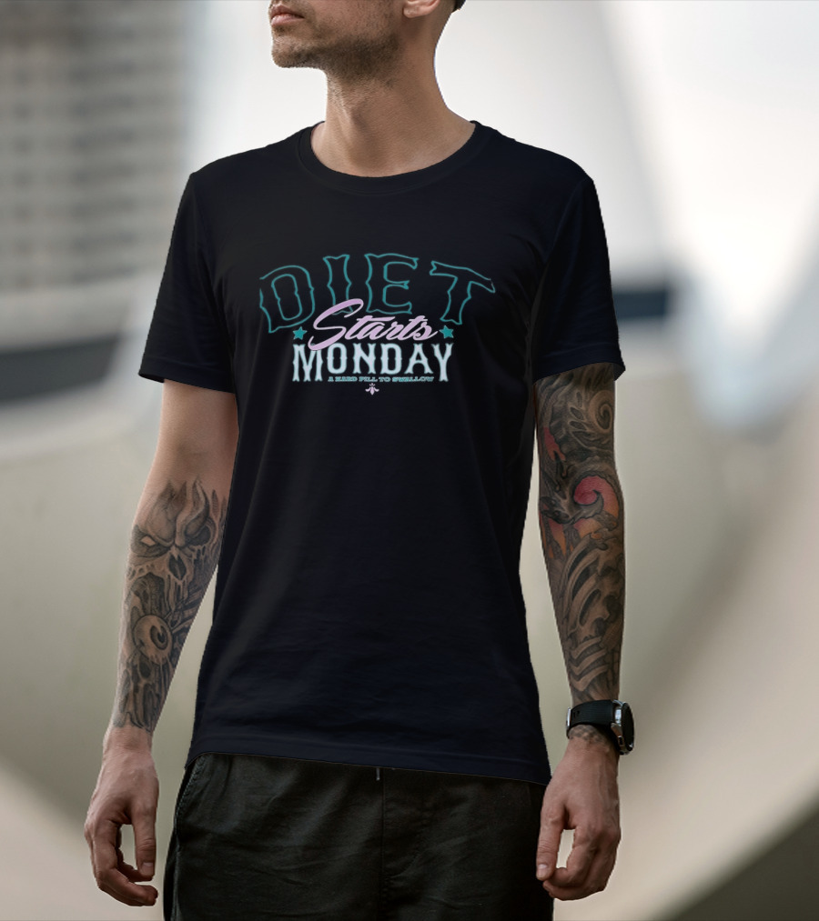 Diet Starts Monday Jumbo Colorful T-Shirt