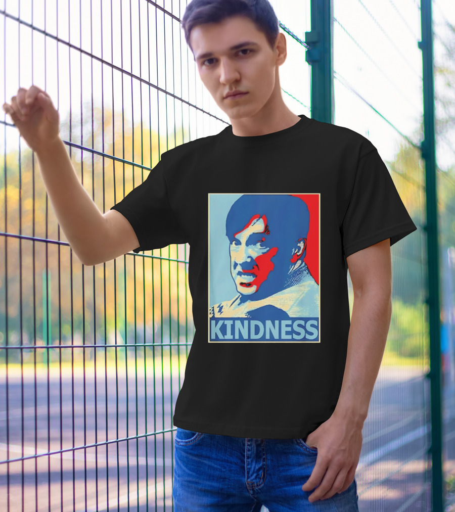 Kindness Mustachioed Man Halftone T-Shirt