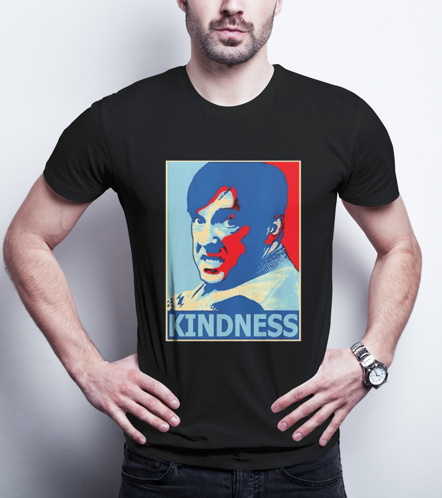 Kindness Mustachioed Man Halftone T-Shirt