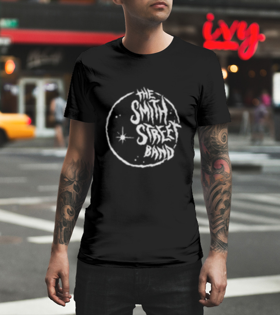 The Smith Street Band Black Moon Design White Circular T-Shirt