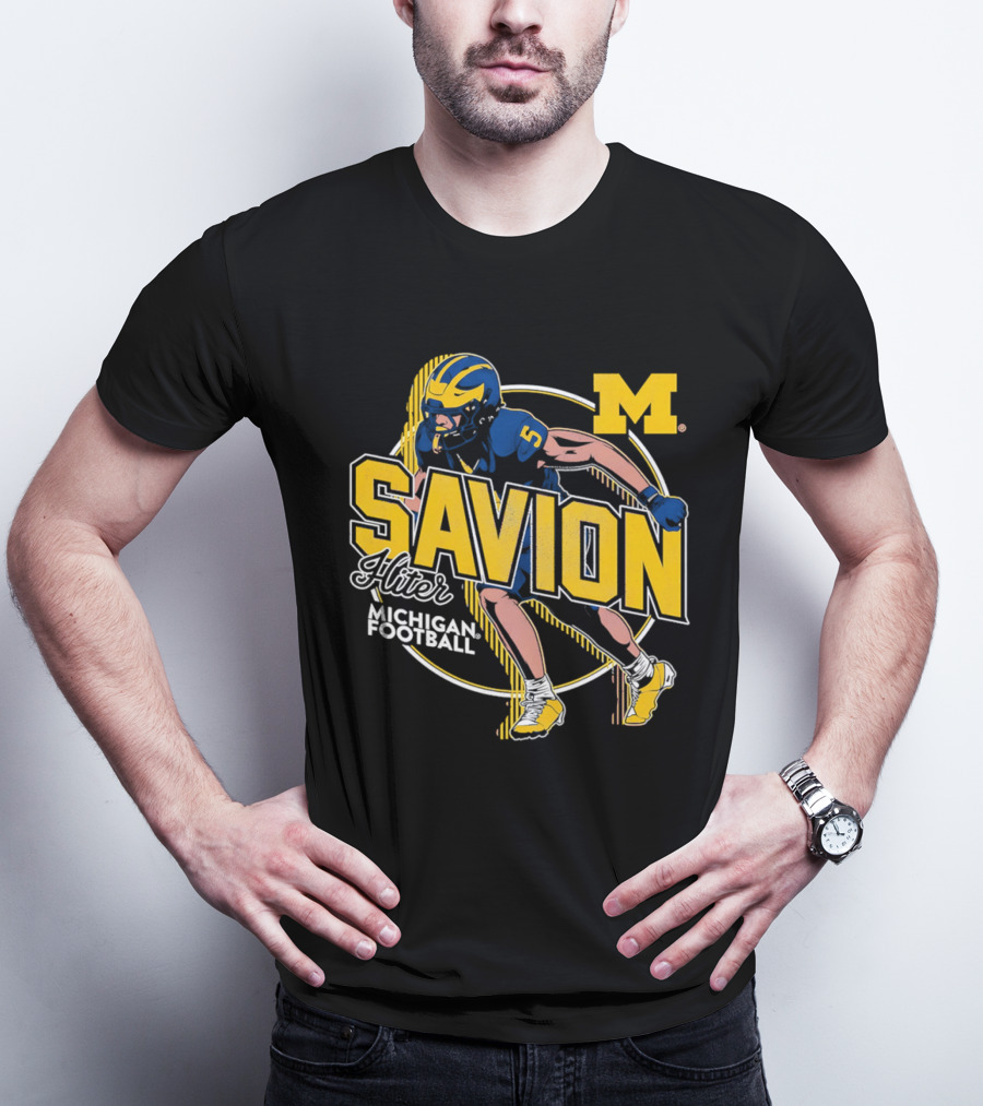 Michigan Wolverines Savion Hiter Number 5 Player Football M T-Shirt