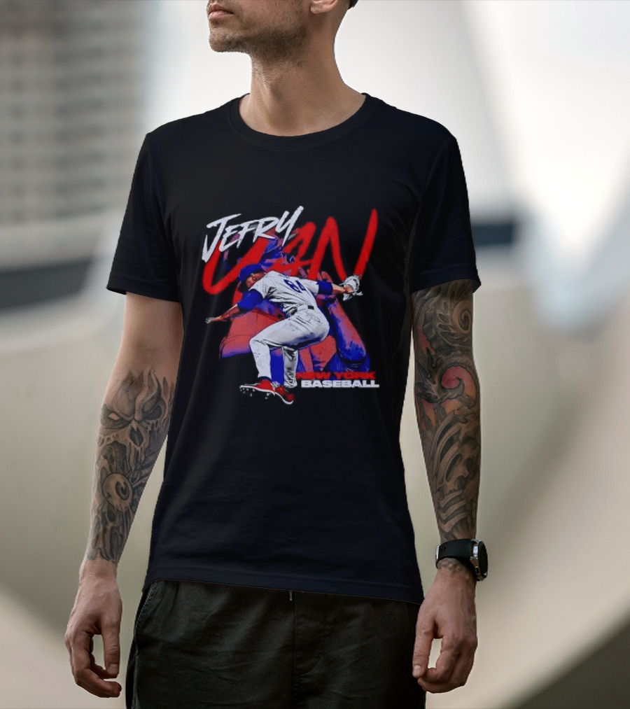 Jefry Yan New York Baseball Bootleg Pitcher Action Photo T-Shirt