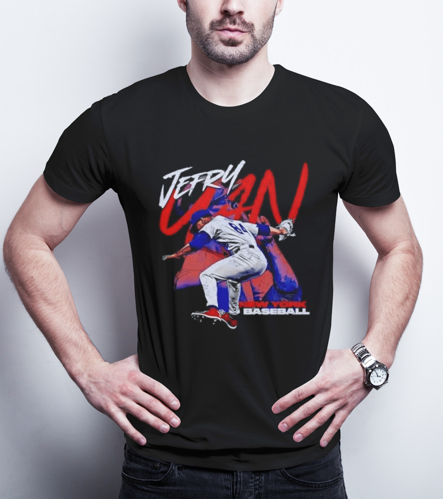 Jefry Yan New York Baseball Bootleg Pitcher Action Photo T-Shirt