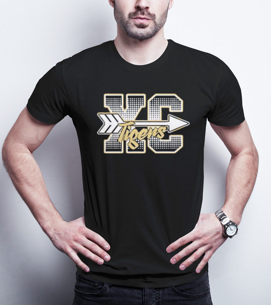 YC Tigers Halftone Block Script Arrow T-Shirt