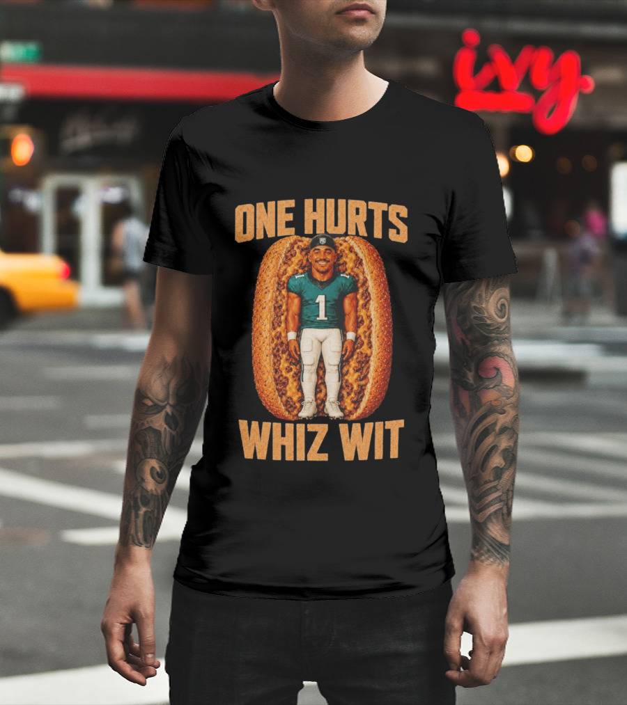 Philadelphia Eagles Jalen Hurts One Whiz Wit Cheesesteak Football Player T-Shirt
