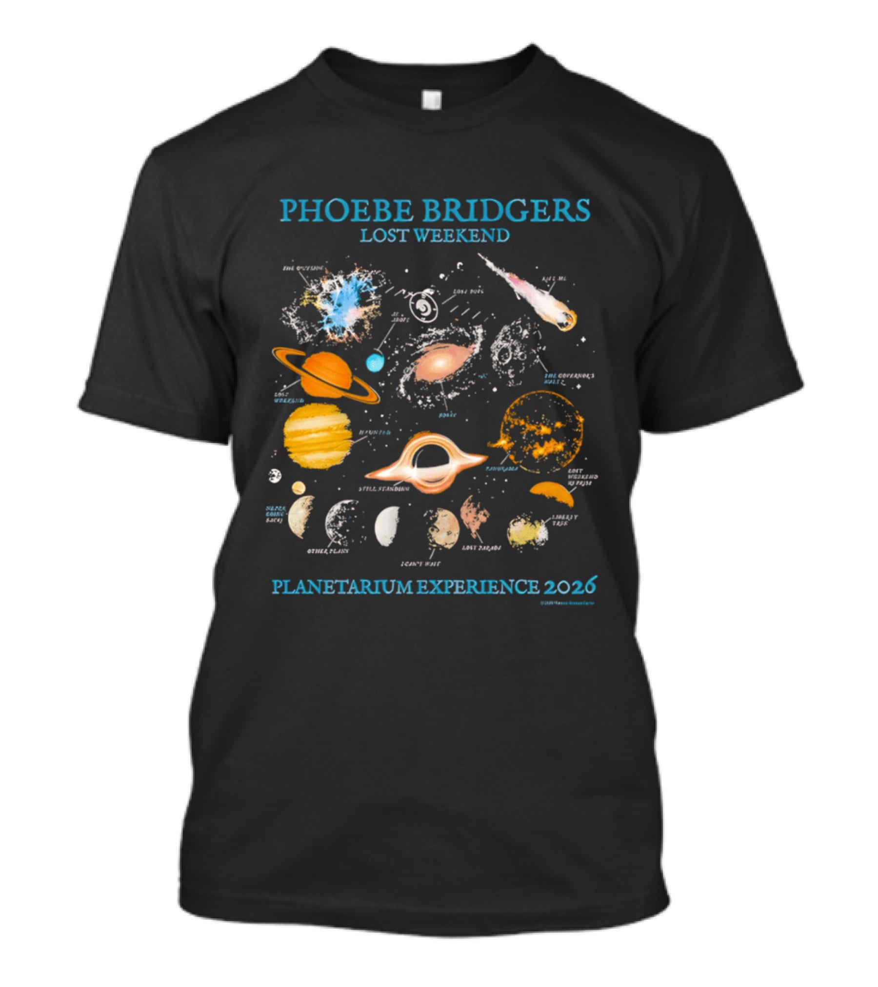 Phoebe Bridgers Lost Weekend Planetarium Experience 2026 Solar System Celestial Journey T-Shirt