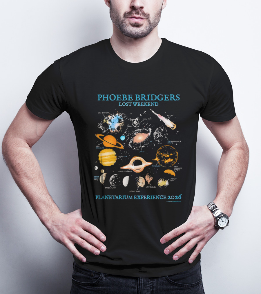 Phoebe Bridgers Lost Weekend Planetarium Experience 2026 Solar System Celestial Journey T-Shirt