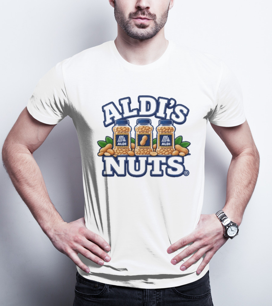 Aldi's Nuts Peanut Jars And Leaves T-Shirt