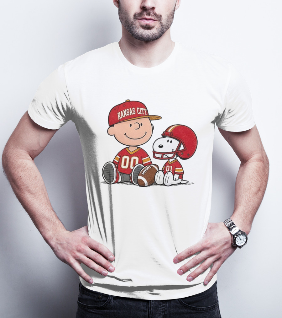 Kansas City Football With Charlie Brown And Snoopy Players T-Shirt