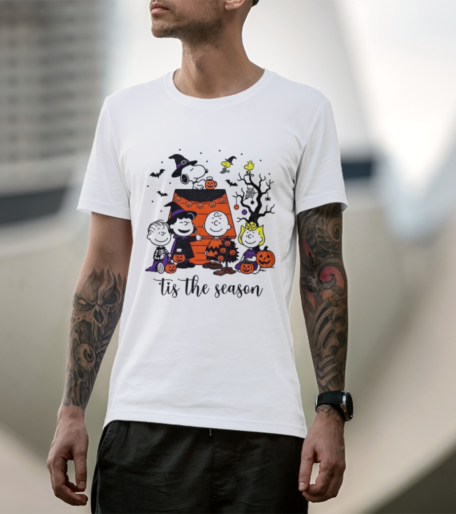 Peanuts Halloween Tis The Season Snoopy Charlie Brown And Friends T-Shirt