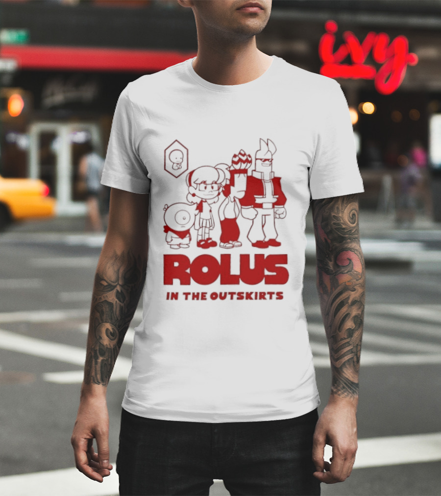 ROLUS In The Outskirts Cartoon Characters Lineup T-Shirt