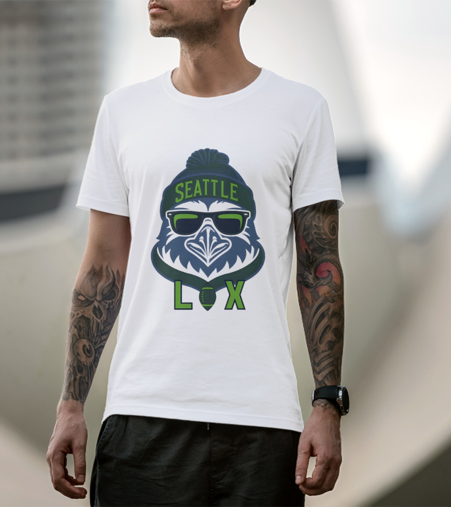 Seattle Seahawk LIX Game Day Beanie Sunglasses Football T-Shirt