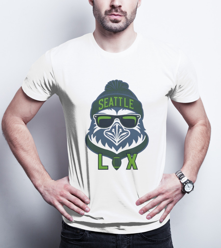 Seattle Seahawk LIX Game Day Beanie Sunglasses Football T-Shirt