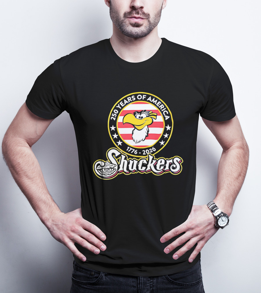250 Years Of America 1776 2026 Shuckers With Clam And Stars T-Shirt
