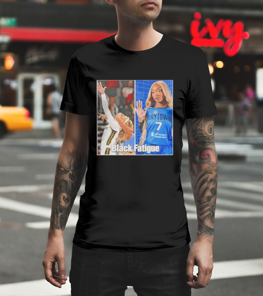 Skytown WNBA Black Fatigue Meme DiJonai Carrington Sophie Cunningham Hard Foul T-Shirt