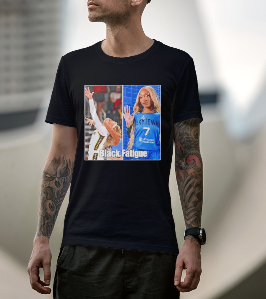 Skytown WNBA Black Fatigue Meme DiJonai Carrington Sophie Cunningham Hard Foul T-Shirt