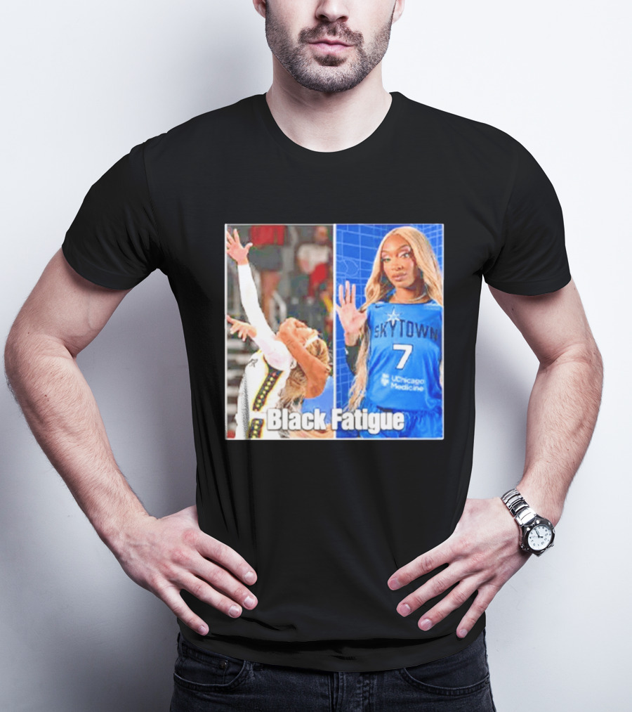 Skytown WNBA Black Fatigue Meme DiJonai Carrington Sophie Cunningham Hard Foul T-Shirt