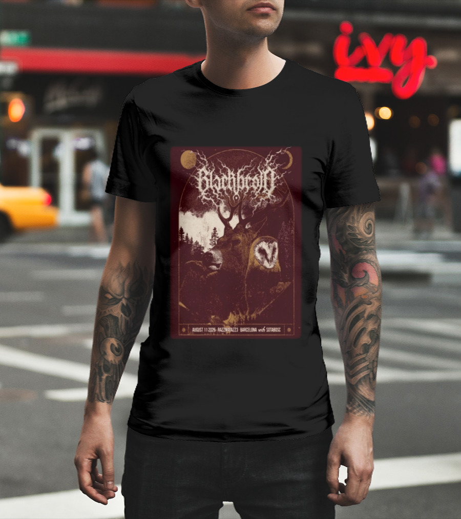 Blackbraid August 11 2026 Razzmatazz 3 Barcelona With Sotabosc Deer Owl Moon T-Shirt
