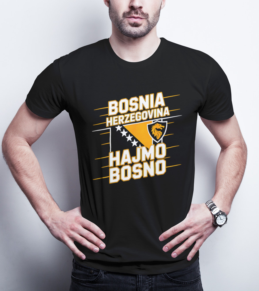 Bosnia Herzegovina Hajmo Bosno Crest And Stars T-Shirt