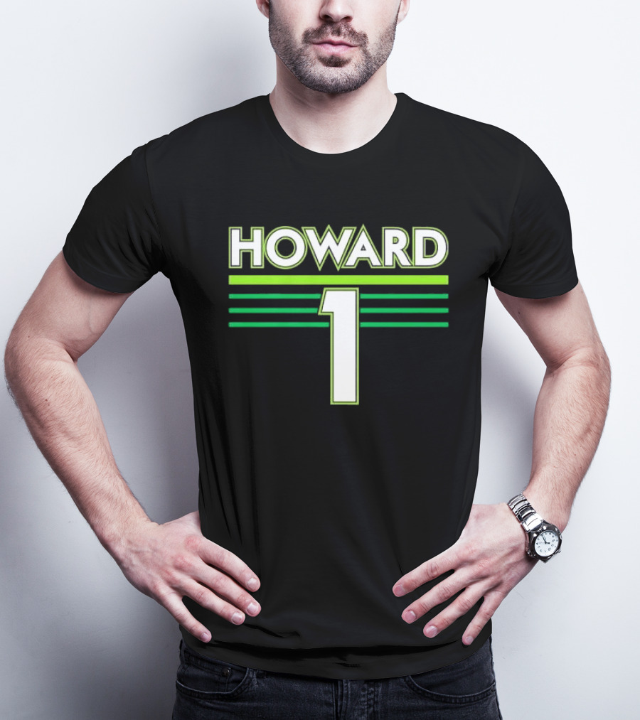 Howard 1 White Green Horizontal Stripes Sports Jersey T-Shirt