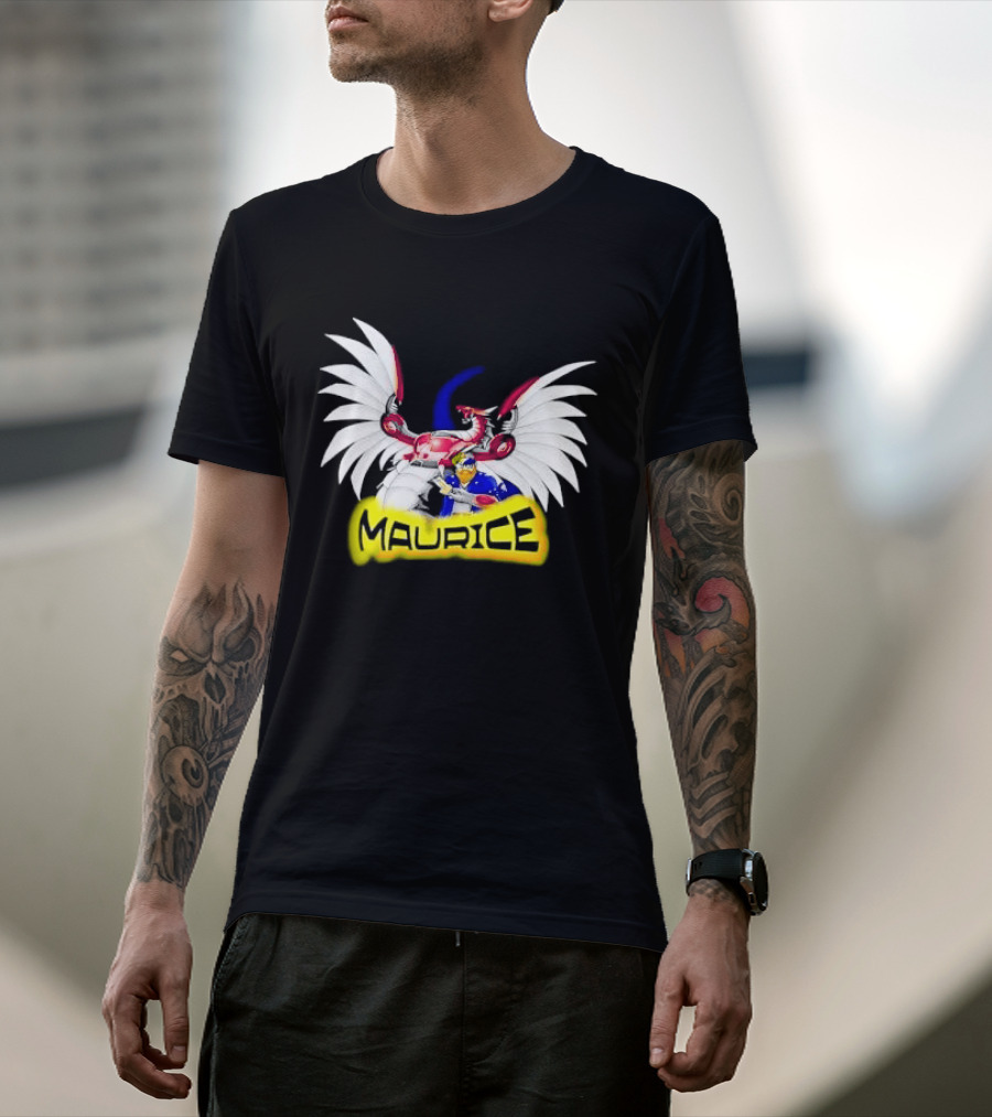 Maurice Cybernetic Dragon Winged Anime Duelist Trading Card Yellow T-Shirt