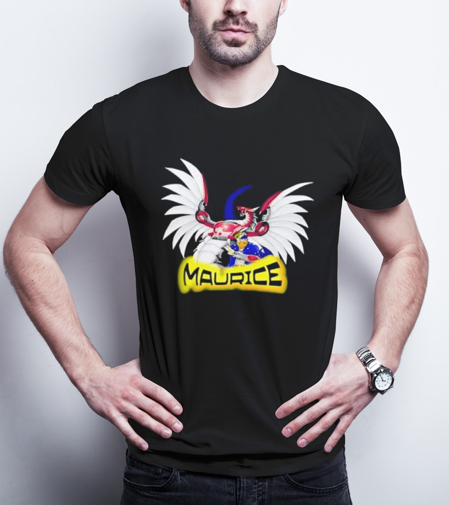 Maurice Cybernetic Dragon Winged Anime Duelist Trading Card Yellow T-Shirt