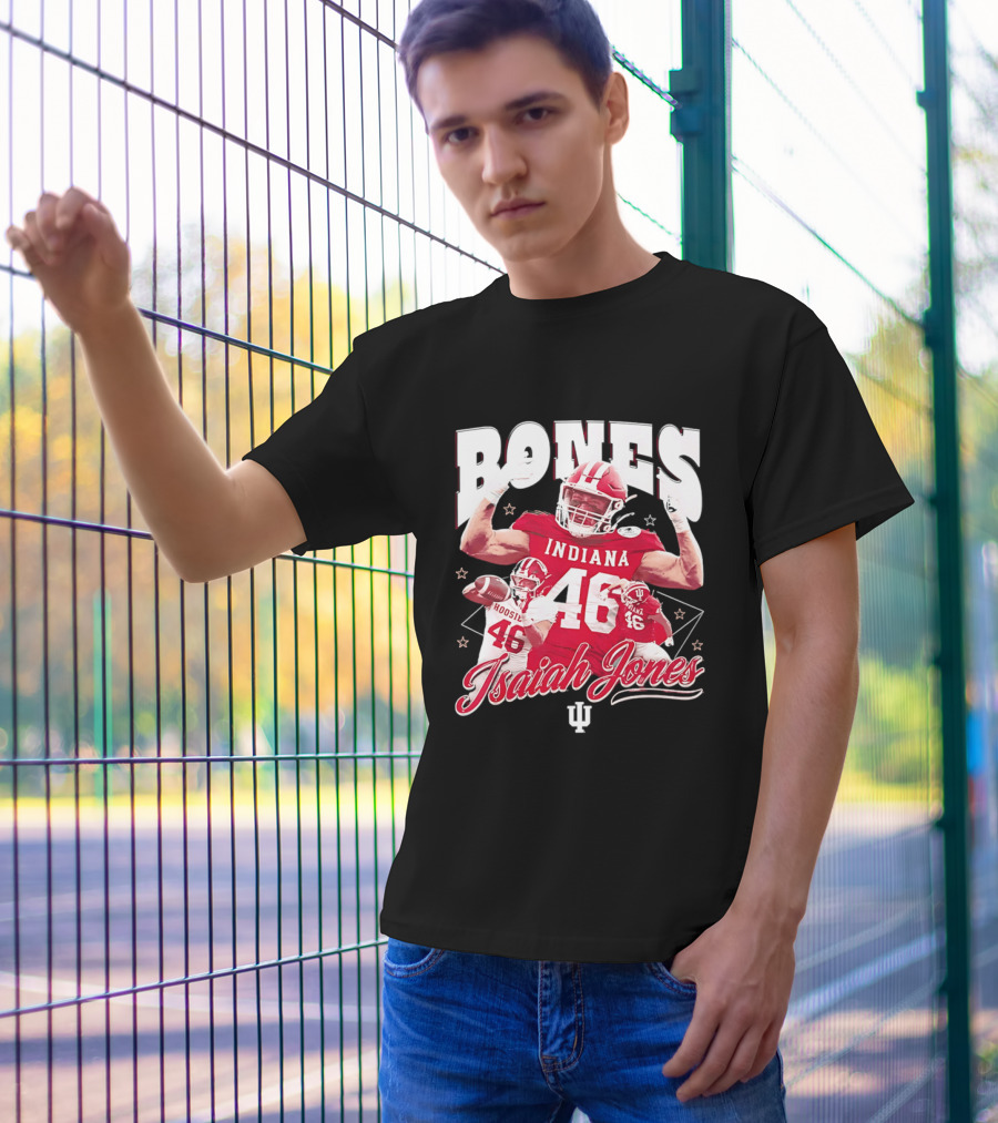 Isaiah Jones Indiana Hoosiers Football Bones 46 T-Shirt
