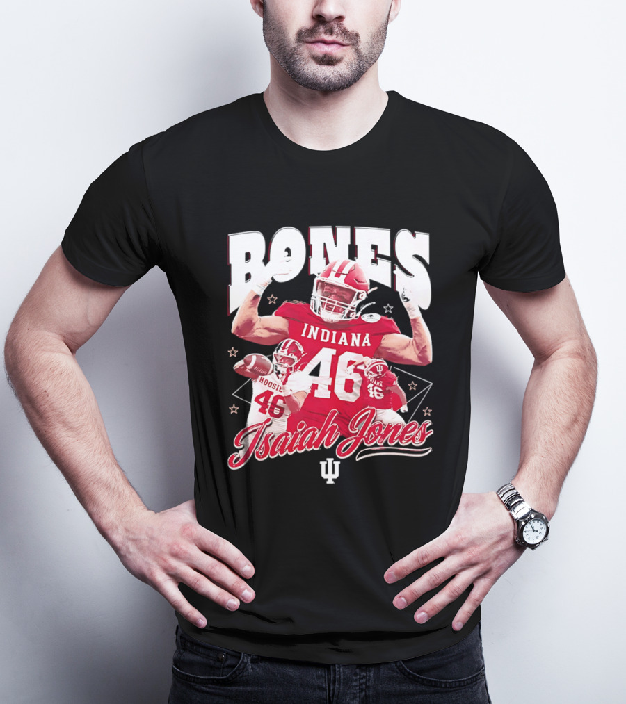 Isaiah Jones Indiana Hoosiers Football Bones 46 T-Shirt