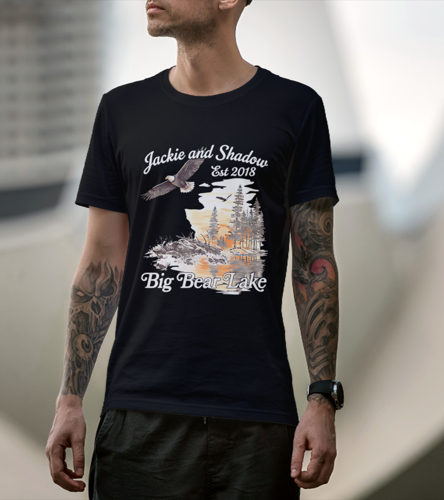 Jackie And Shadow Est 2018 Big Bear Lake Bald Eagles Family Scenic Nature T-Shirt