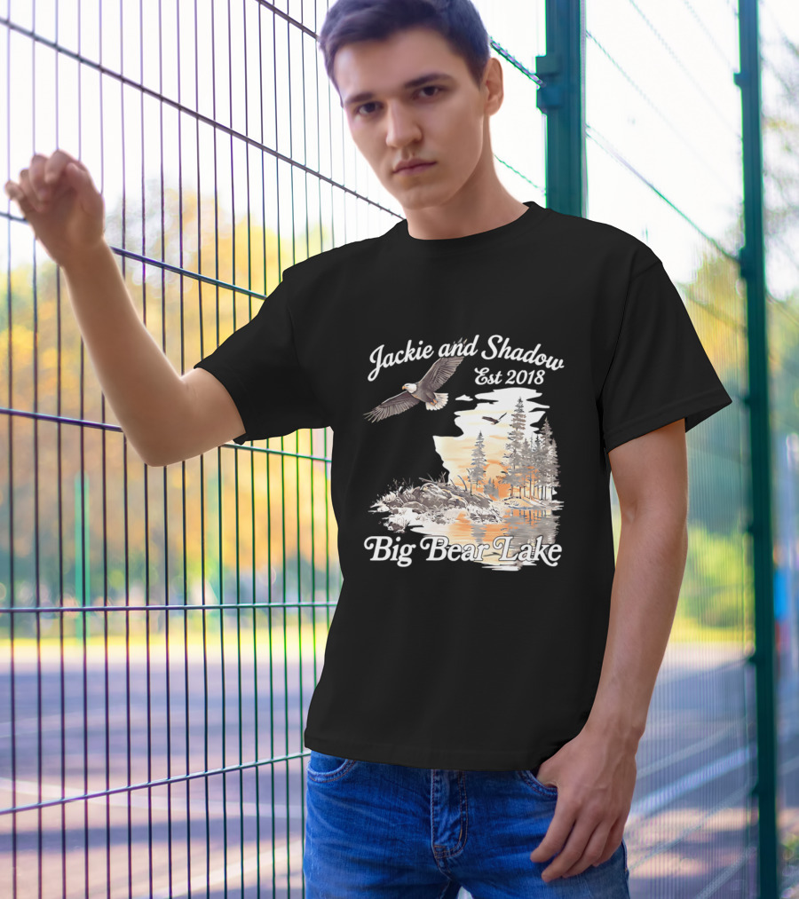 Jackie And Shadow Est 2018 Big Bear Lake Bald Eagles Family Scenic Nature T-Shirt