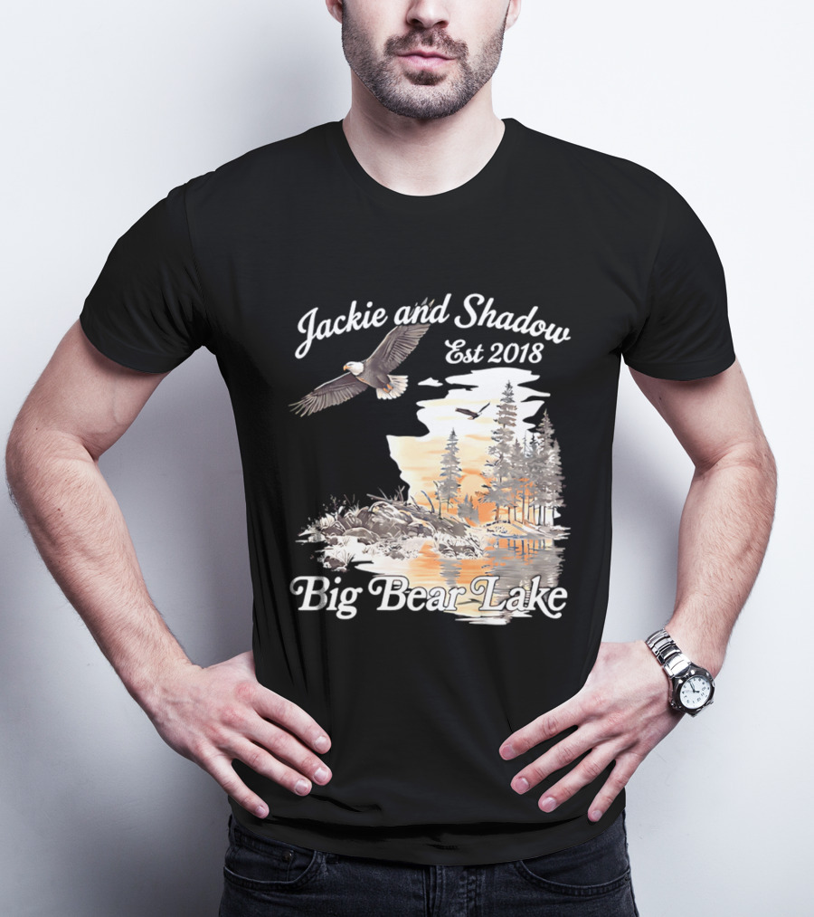 Jackie And Shadow Est 2018 Big Bear Lake Bald Eagles Family Scenic Nature T-Shirt
