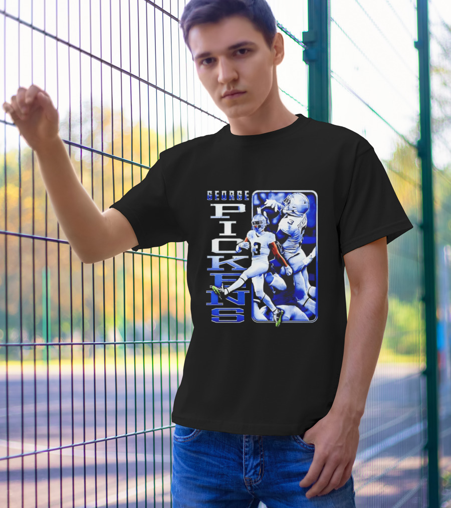 George Pickens Football Catching Collage Blue T-Shirt