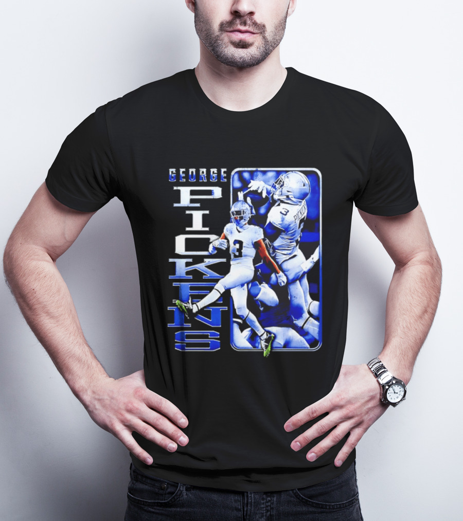 George Pickens Football Catching Collage Blue T-Shirt