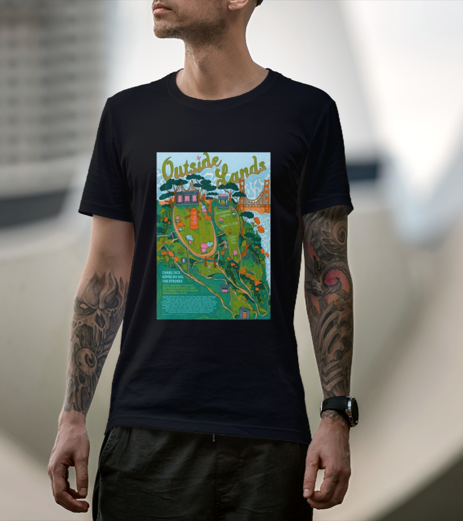 Outside Lands San Francisco August 7 9 2026 Golden Gate Park Charli XCX Rufus Du Sol The Strokes T-Shirt