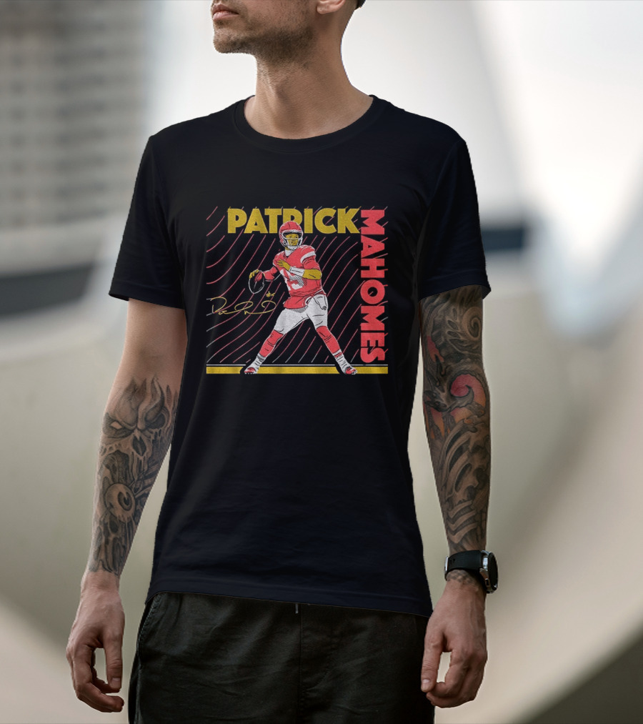 Patrick Mahomes Kansas City Chiefs Football Player Signature T-Shirt